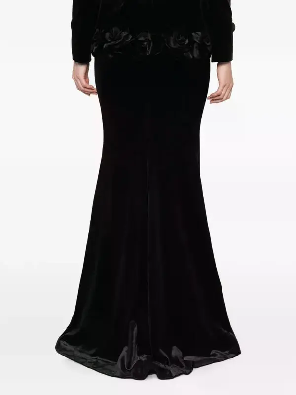 ADAMARIS Floral-appliqué Maxi Skirt And Top Set