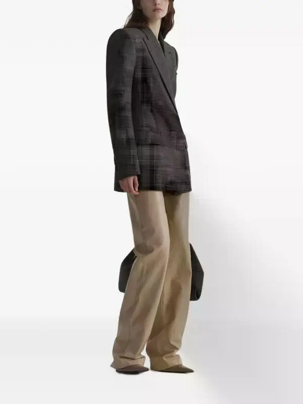MUGLER Ink And Taupe Check Stockman Jacket - Brown