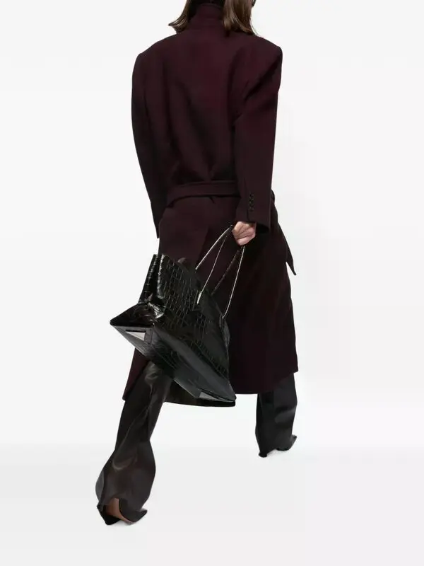 Attico Belted Twill-wool Coat