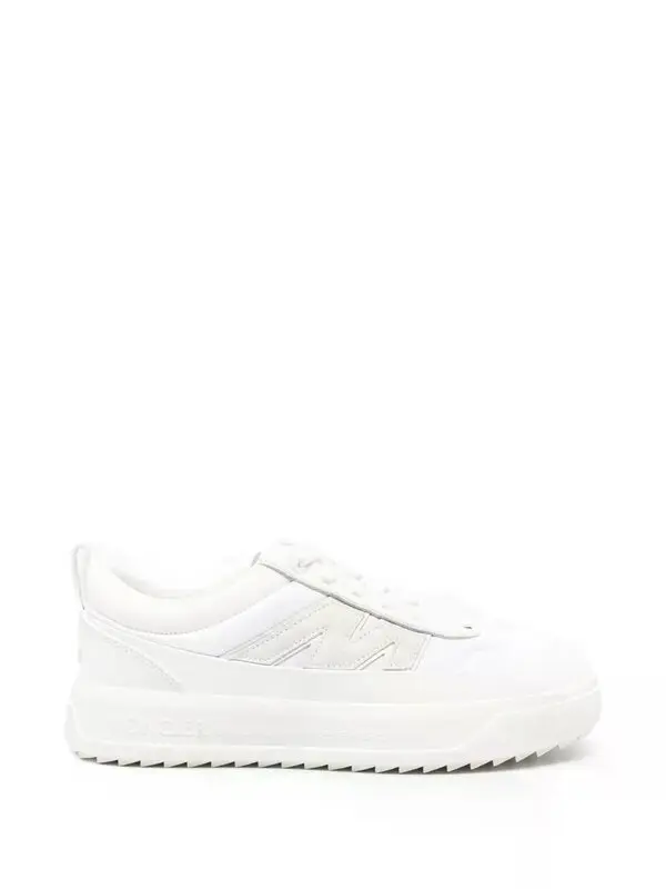 Moncler Paneled Ridged Sole Sneakers - White