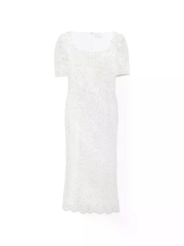 ADAMARIS Sequin-embellished Lace Midi Dress - White