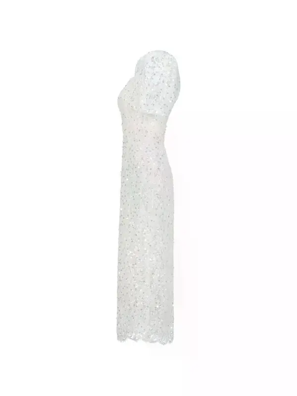 ADAMARIS Sequin-embroidered Lace Midi Dress