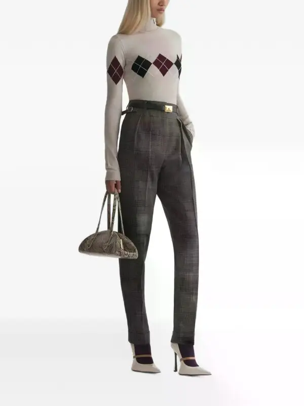 MUGLER Houndstooth Check Tailored Trousers