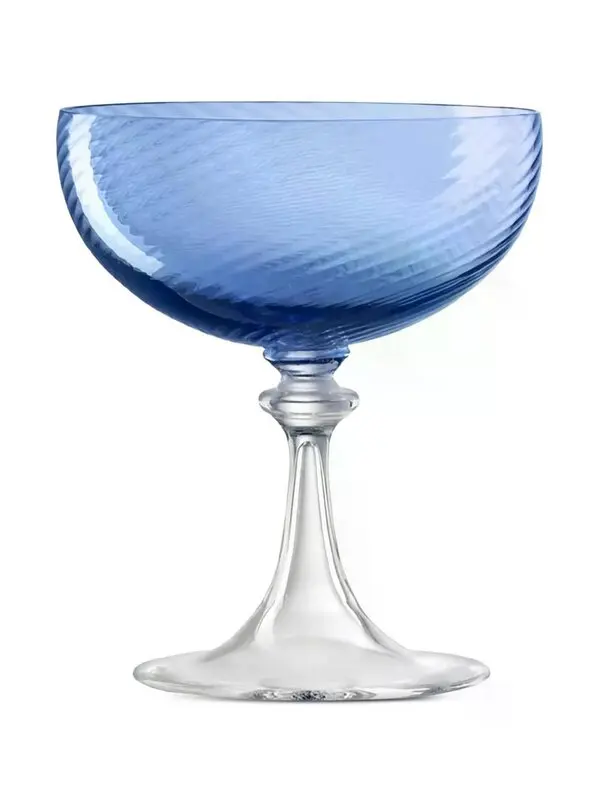 NASONMORETTI 3/62 Champagne Ribbed Glass - Blue