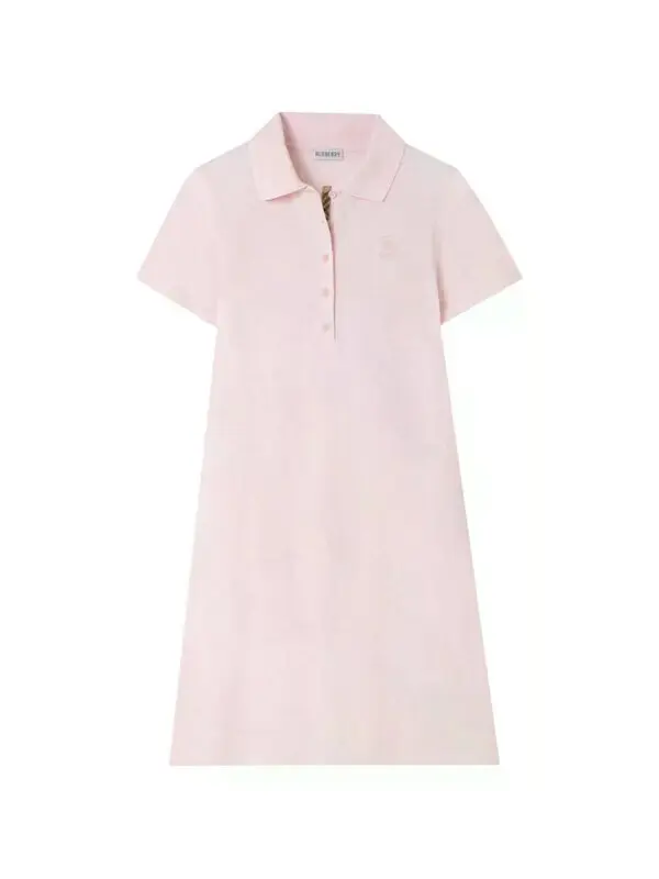 Burberry Embroidered Knight Stamp Polo Shirt Dress - Pink