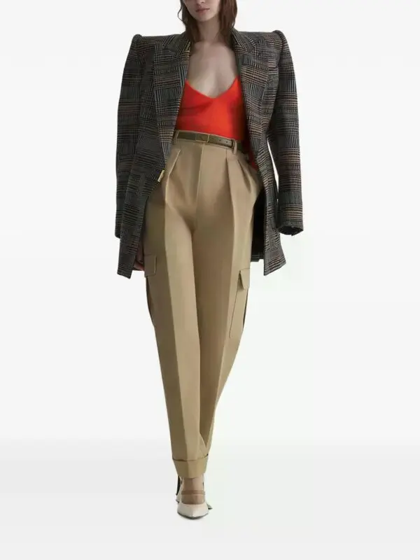 MUGLER Cashmere V-neck Knit Top