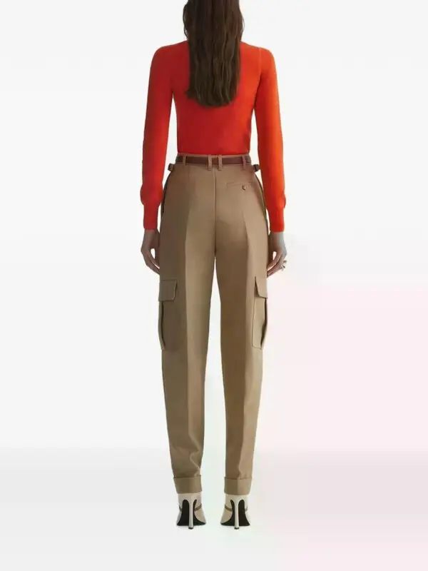 MUGLER Cashmere V-neck Knit Top - Red