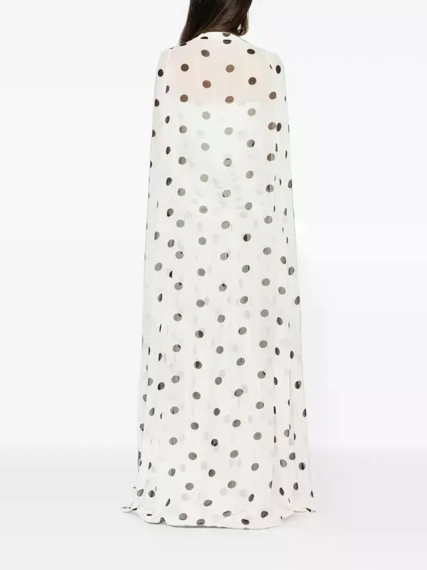 ADAMARIS Polka-dot Floral-appliqué Maxi Dress