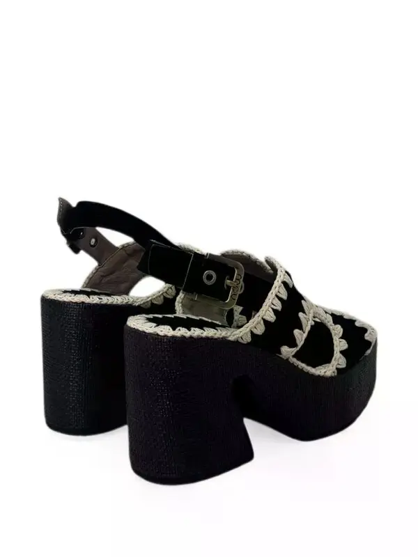 Mou Crochet-trim Platform Sandals