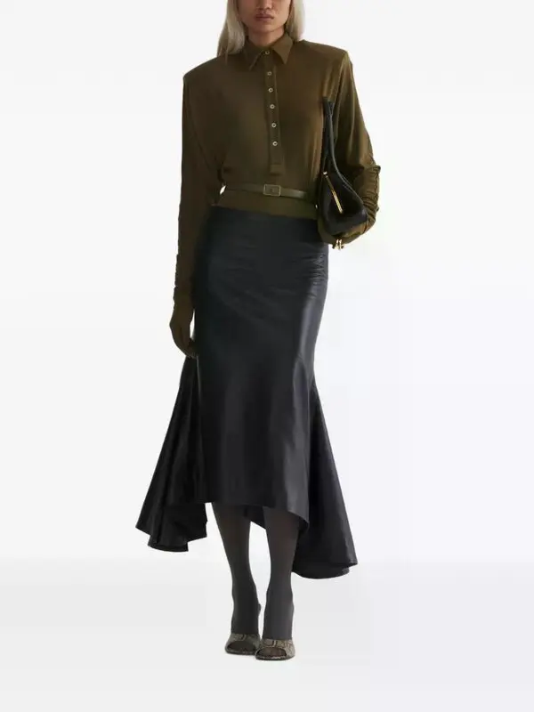 MUGLER Asymmetric Leather Mermaid Skirt