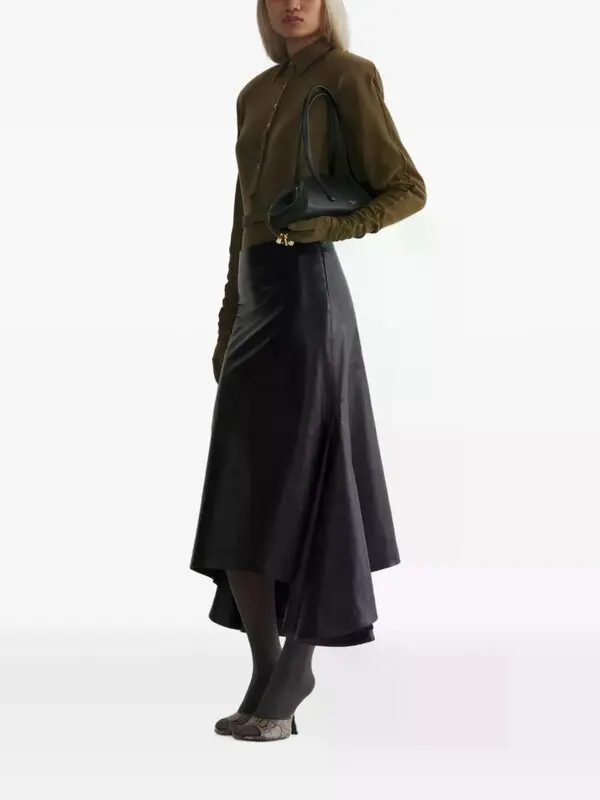 MUGLER Asymmetric Leather Mermaid Skirt