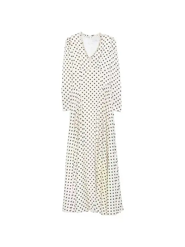 ADAMARIS Polka Dot Maxi Dress - Neutrals