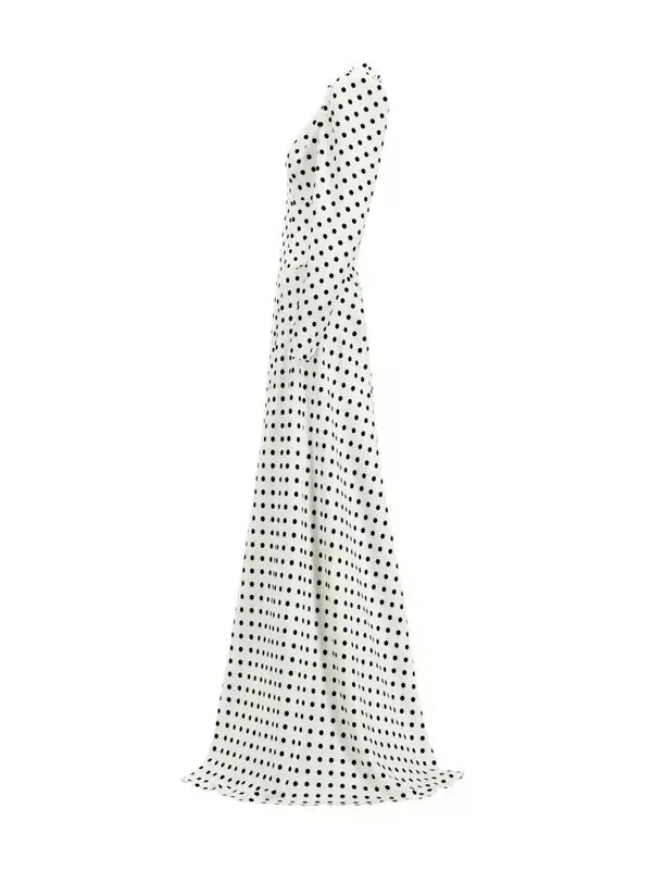 ADAMARIS V-neck Polka Dot Maxi Dress