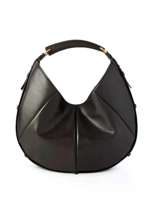 Saint Laurent Mombasa Pleated Leather Tote Bag - Black