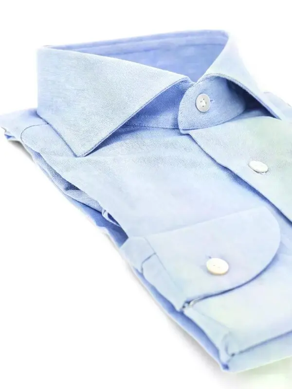 BORRIELLO NAPOLI Cotton Spread-collar Shirt
