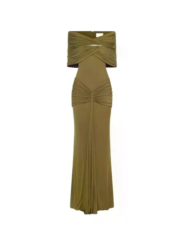 CHATS BY C.DAM Off-shoulder Draped Maxi Dress
