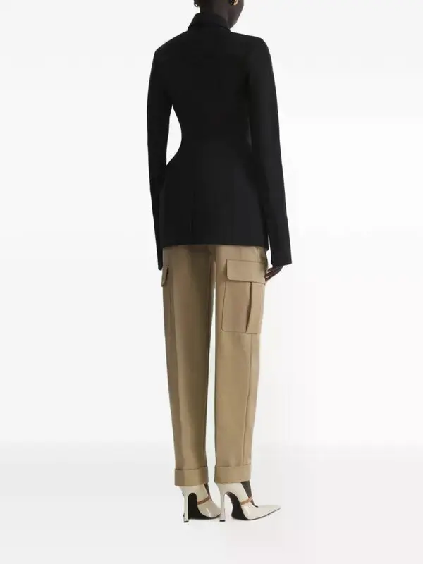MUGLER Black Bistretch Wool Shirt Jacket