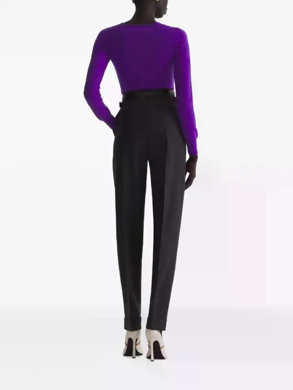 MUGLER Cashmere V-neck Knit Top
