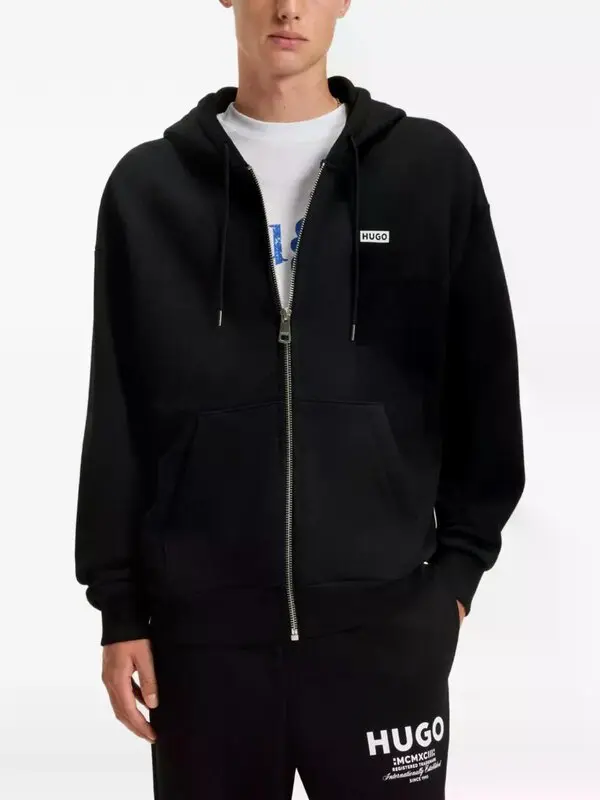 Hugo Logo-print Hoodie In Cotton Terry