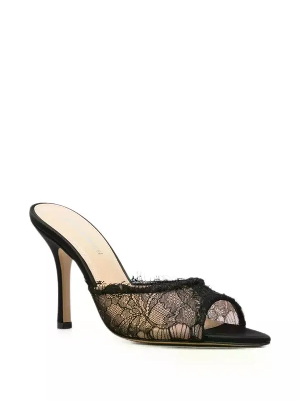 Mach & Mach Devon Chantilly Lace Mules
