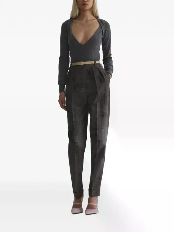 MUGLER Cashmere V-neck Knit Top