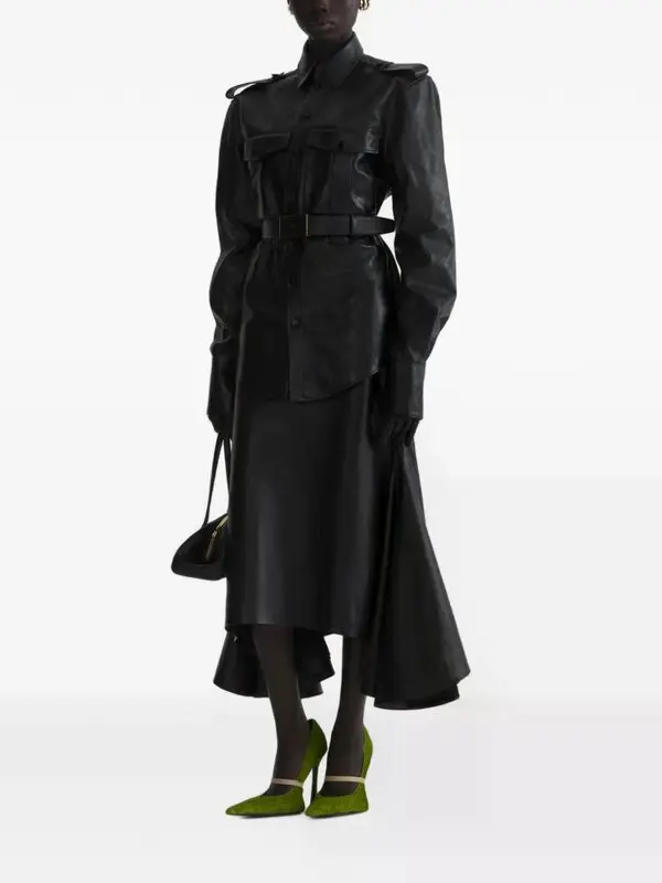 MUGLER Leather Military Shirt