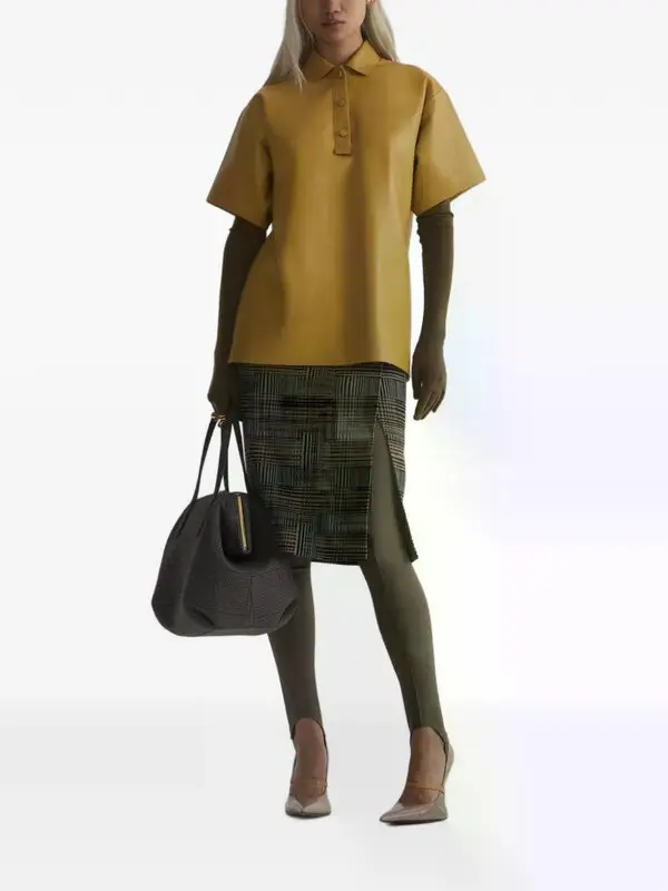 MUGLER Leather Polo Shirt