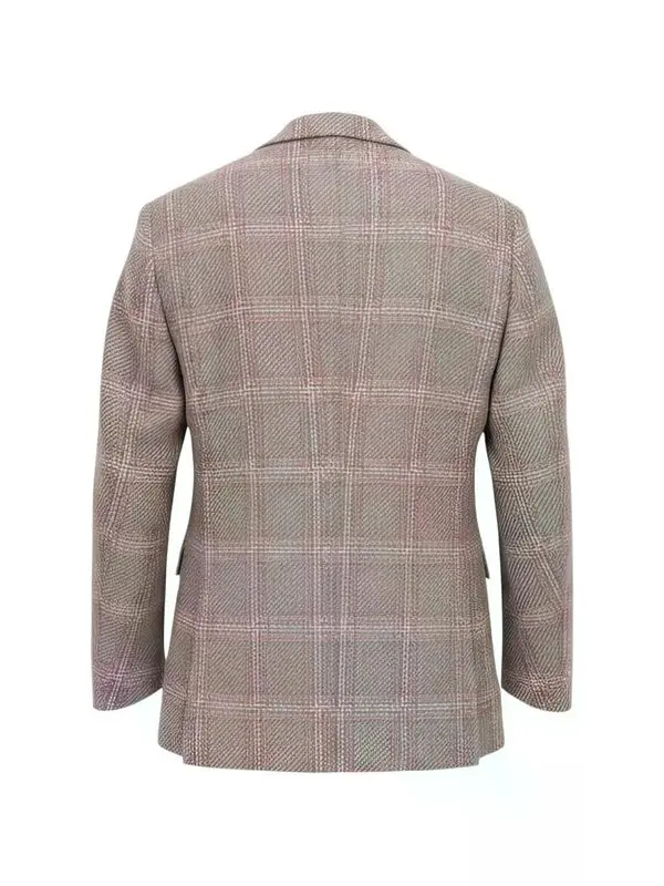 Isaia Check-pattern Notched-lapels Blazer
