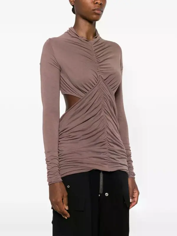 Rick Owens Sunpeel Ruched Cut-out Top