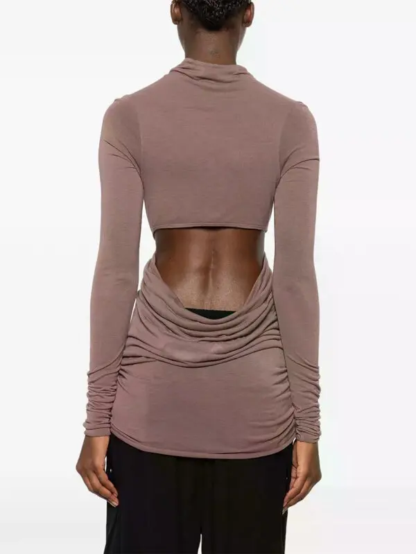 Rick Owens Sunpeel Ruched Cut-out Top