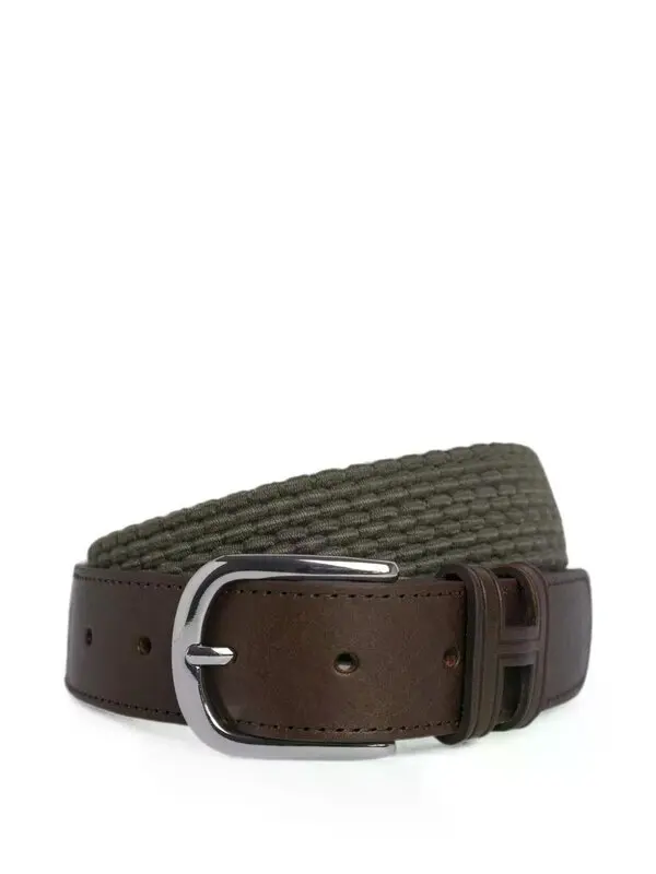 HACKETT LONDON Parachute Braided Leather-trim Belt