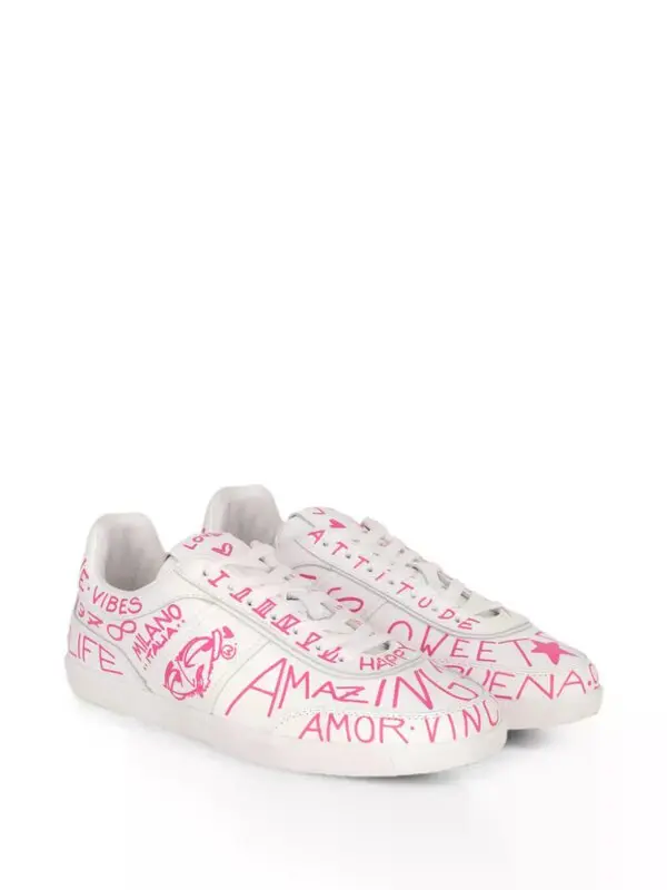 TOD'S Graffiti-print Leather Sneakers