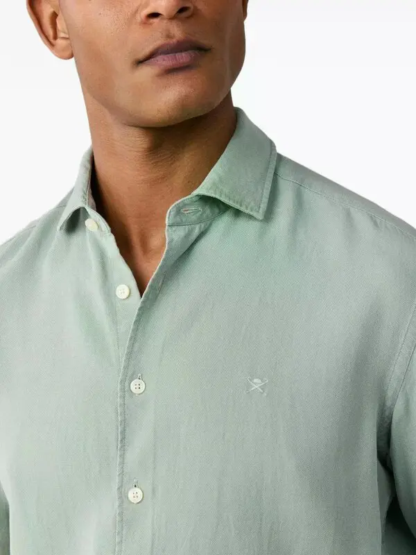 HACKETT LONDON Garment-dyed Textured Cotton Shirt