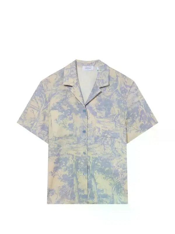 Off-White City Nature Graphic-print Pajama Shirt - Neutrals