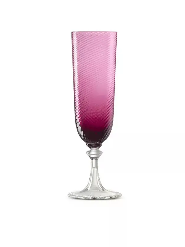 NASONMORETTI 3/67 Swirl-textured Champagne Flutes - Red