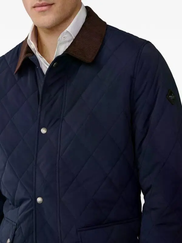 HACKETT LONDON Quilted Corduroy-collar Jacket