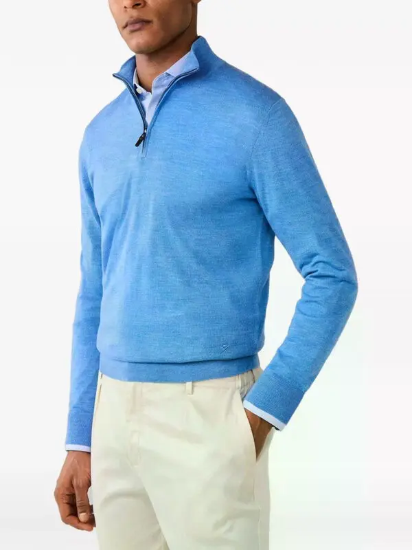 HACKETT LONDON Merino Wool Quarter-zip Sweater