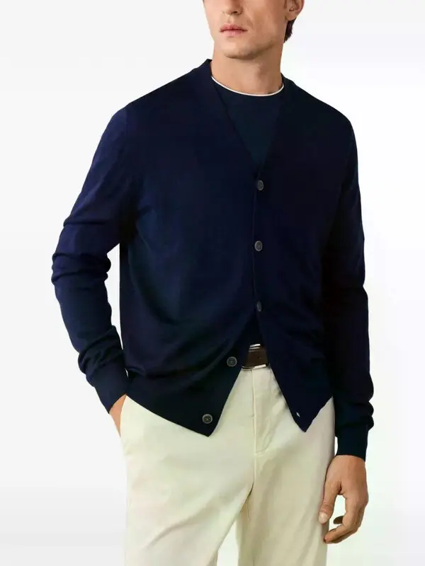 HACKETT LONDON Merino Wool V-neck Cardigan