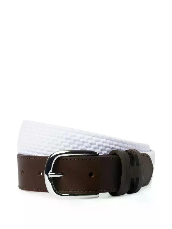 HACKETT LONDON Parachute Braided Leather-trim Belt