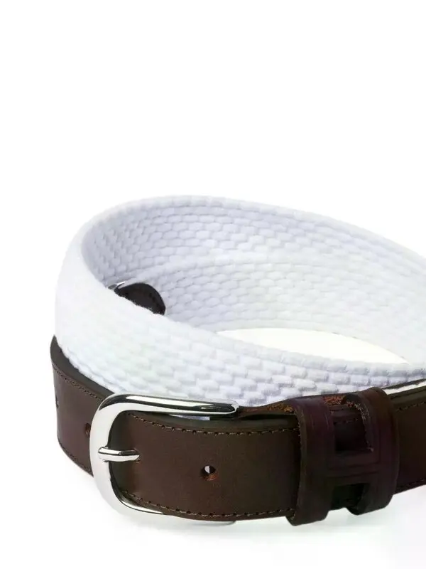 HACKETT LONDON Parachute Braided Leather-trim Belt