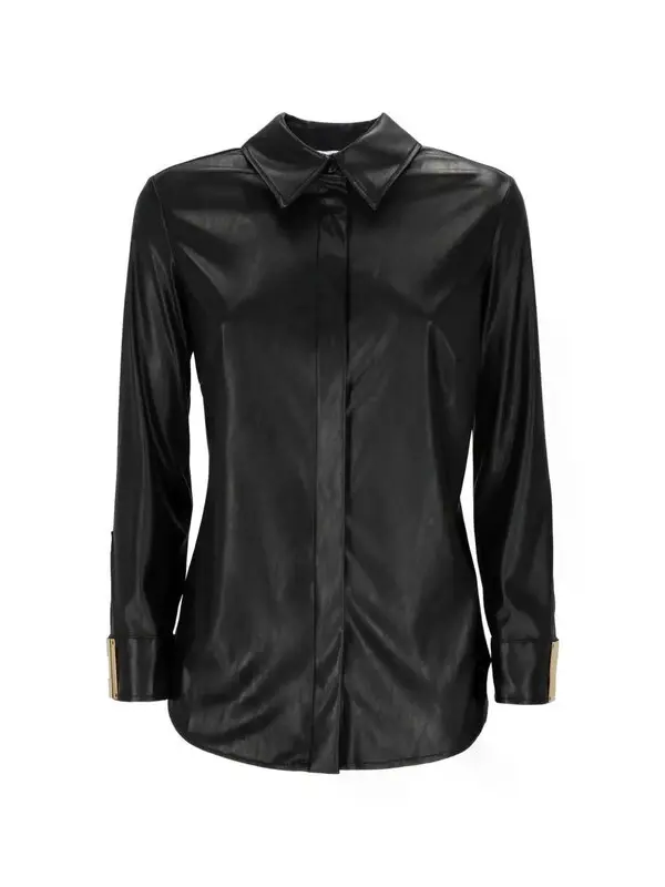 Elisabetta Franchi Logo-plaque Leather-effect Shirt