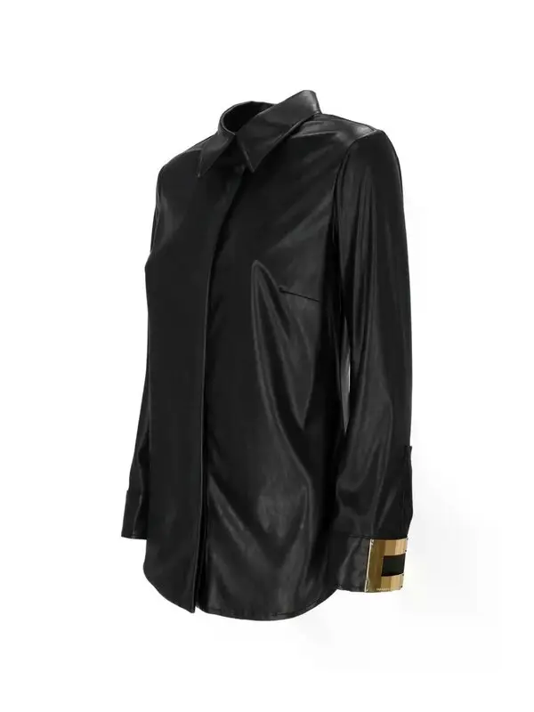 Elisabetta Franchi Logo-plaque Leather-effect Shirt