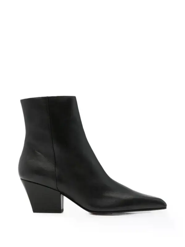 Paris Texas Pointed-toe Leather Ankle Boots - Black