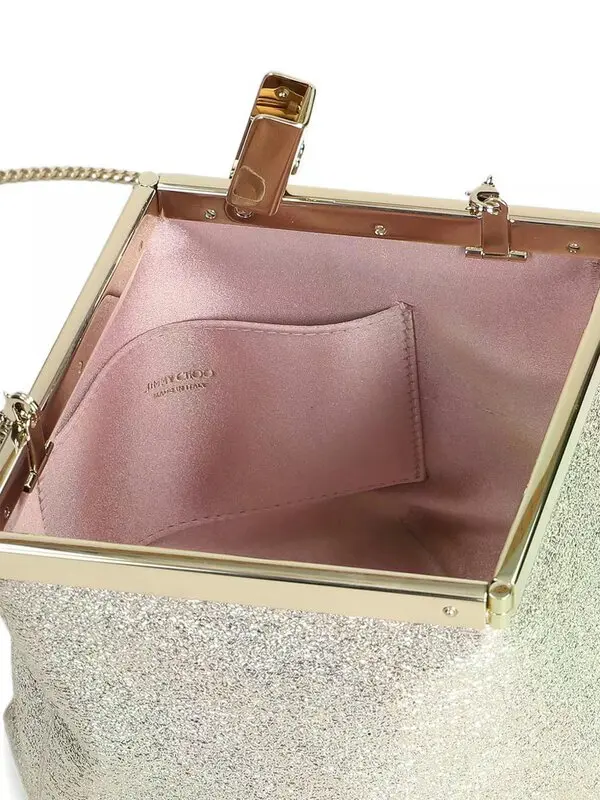 JIMMY CHOO Ganache Glitter-effect Frame Clutch Bag