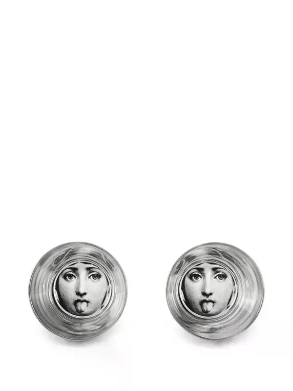 FORNASETTI Tema E Variazioni Glasses Set - Black