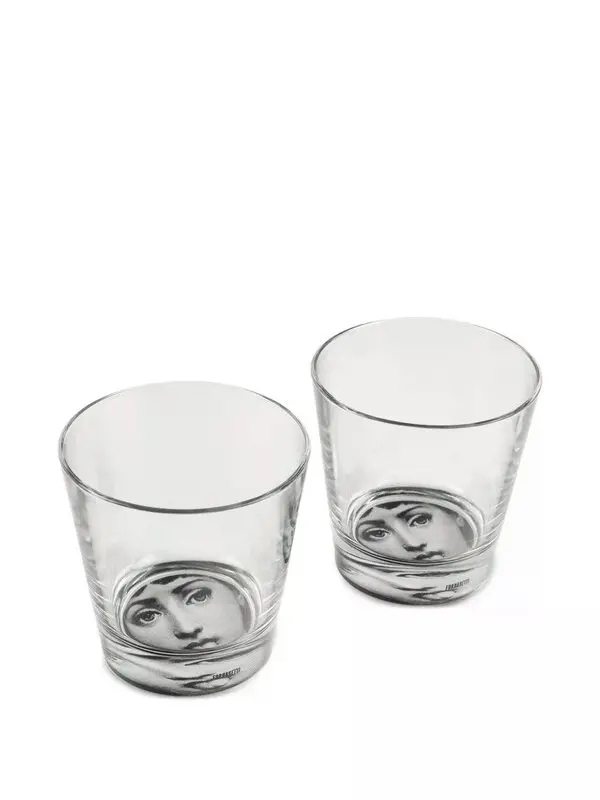 FORNASETTI Tema E Variazioni Glasses Set - Black