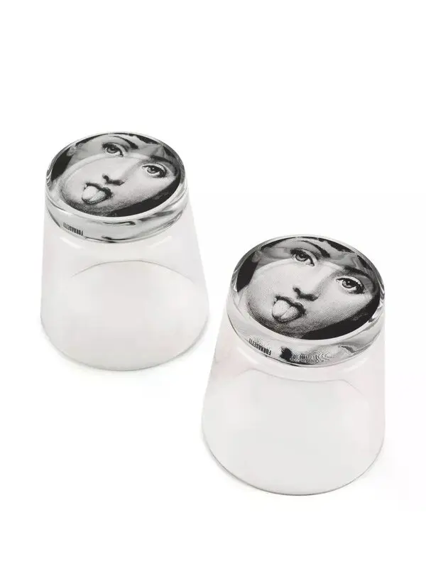 FORNASETTI Tema E Variazioni Glasses Set - Black
