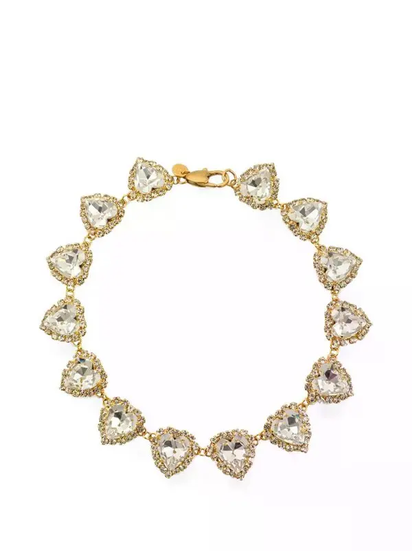 Mayol Vivian Heart Pendant Necklace With Crystal Embellishments - Gold