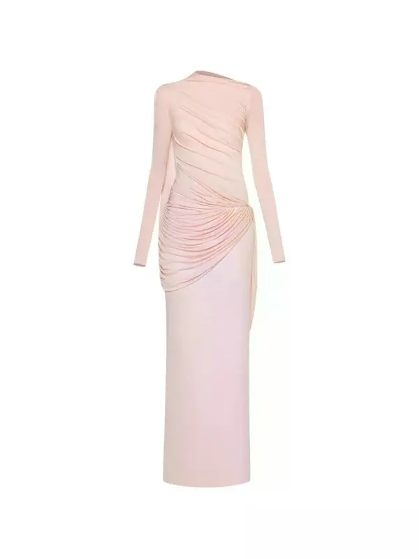 CHATS BY C.DAM Asymmetrical Draped Maxi Dress