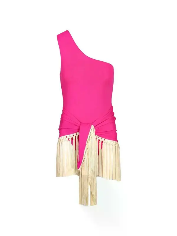 TALLER MARMO Yacare Fringe-trimmed Swimsuit - Pink